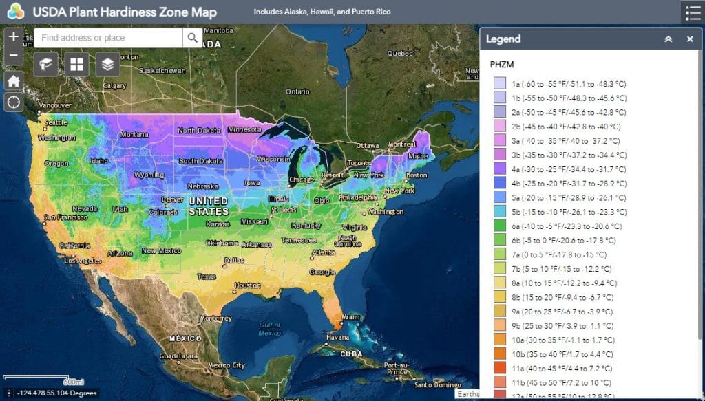 Plant Hardiness Zone Map | Amplex Reference